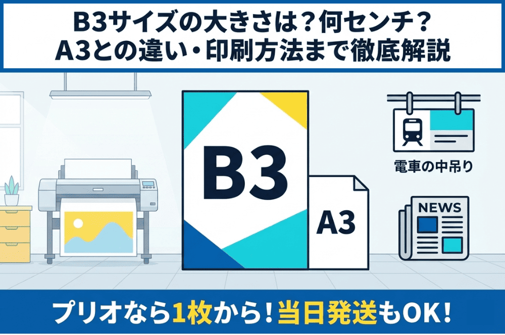 B3サイズの大きさは？何センチ？A3との違い・印刷方法を徹底解説 | ポスター印刷のプリオ